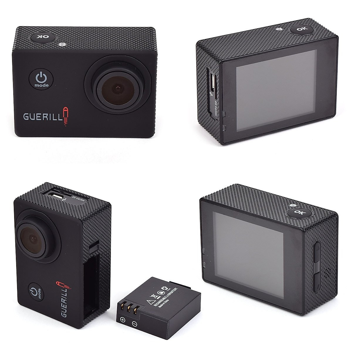 GUERILLA PRO3000 Sports Action Camera, GUERILLA Pro Series 12 MP Full HD 1080P Action Camera, Warerproof 120 Degree Wide Angle Lens 2.0inch LCD, Include Accessories