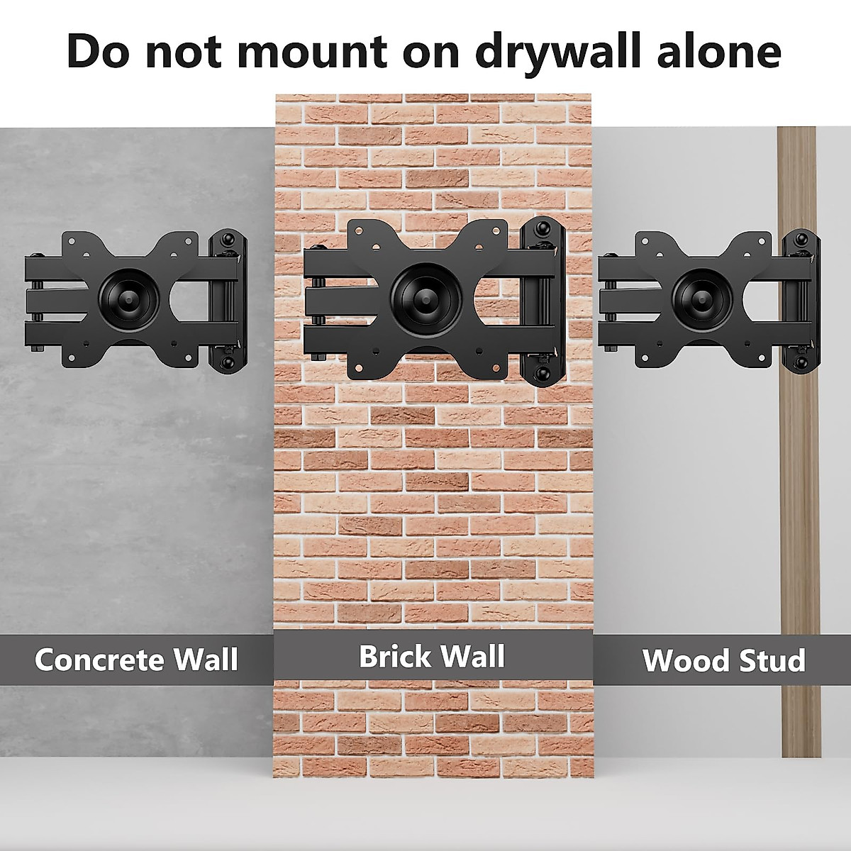 WALI TV Wall Mount Articulating LCD Monitor Full Motion 15 inch Extension Arm Tilt Swivel for Most 13 to 32 inch LED TV Flat Panel Screen with VESA up to 100x100mm (1330LM), Black