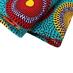 African Fabric 100% Cotton Fabric African Ankara Print Fabric 6 Yards One Piece 24FS1214