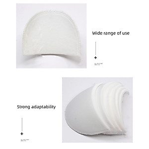 BeeSpring 4 PCS Covered Set-in Shoulder Pads Sewing Foam Polyester Pads (4 White)