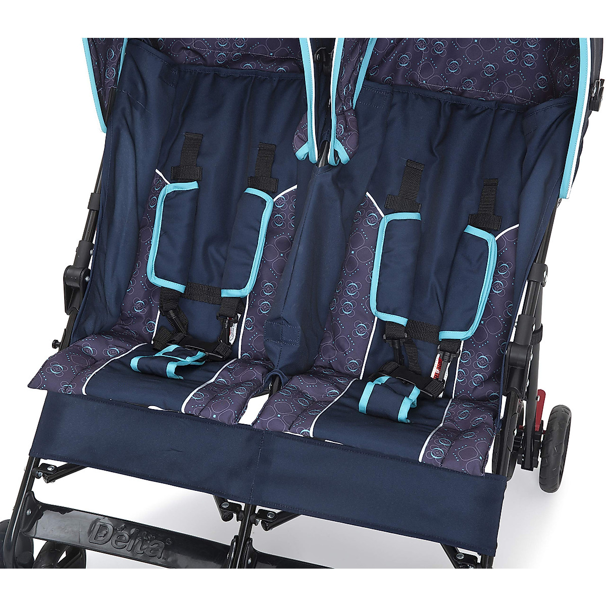 Delta Children LX Side by Side Stroller - with Recline, Storage & Compact Fold, Night Sky
