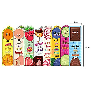 AUXHCYL 54pcs Bookmarks for Kids,Scented Bookmark Fruit Scratch and Sniff Bookmarks Colorful Book Marks Fruit Bookmarks 27 Styles for Students Reader