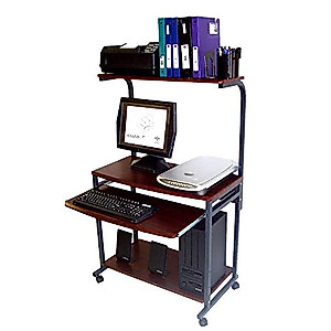 Compact Mobile Computer Desk w/ Printer Shlf; 18" D 32" W S7801