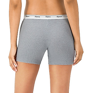 Hanes Women's Mid-Thigh Boxer Brief Pack, Stretch Cotton Underwear, 4-Pack, Fashion Color Mix, X-Large