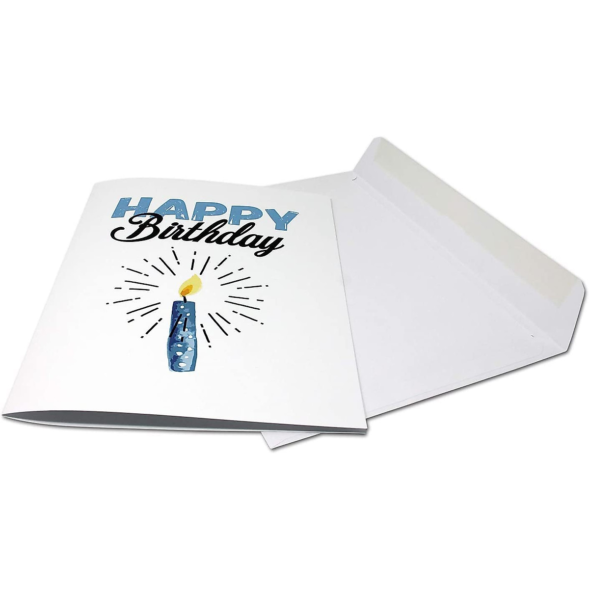 Small World Greetings Large Blue Happy Birthday Greeting Card from Group - Blank Inside With Envelope - 11.75" x 9" - Perfect for family, friends, colleagues, and more