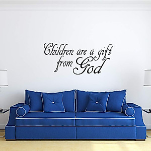Children are a Gift from God - Carved Letters Vinyl Wall Decal Christian Quotes Home Décor Motto for Kids Nursery Baby Room Lettering Stickers Art Letters Décor Words