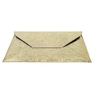 JNB Crushed Metallic Envelope Clutch, Gold