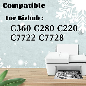 High Yield TN216 Toner Cartridge Compatible Replacement for Konica Minolta Bizhub C360 C280 C220 C7722 C7728 Printer 4 Color-4 Pack