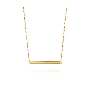S.Leaf Choker Necklace for Women Gold Plated Necklace Bar Necklace for Women Sterling Silver Dainty Gold Necklace for Women(01_Horizontal_Gold)