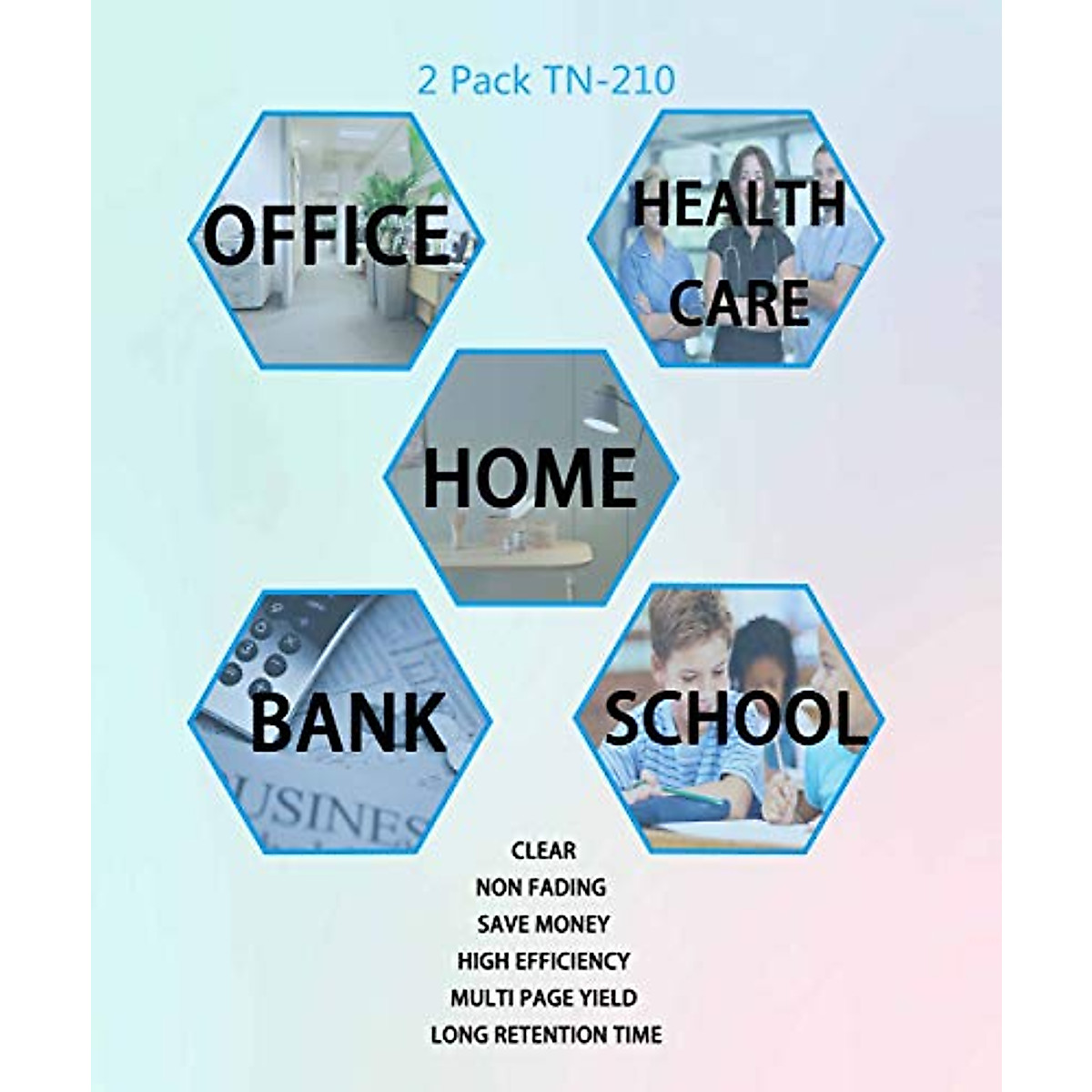 MM MUCH & MORE Compatible Toner Cartridge Replacement for Brother TN210 TN210BK TN-210 TN-210BK Used for HL-3070CW 3075CW 3040CN 3045CN MFC-9120CN 9320CW 9010CN Printer (2-Pack, Black)