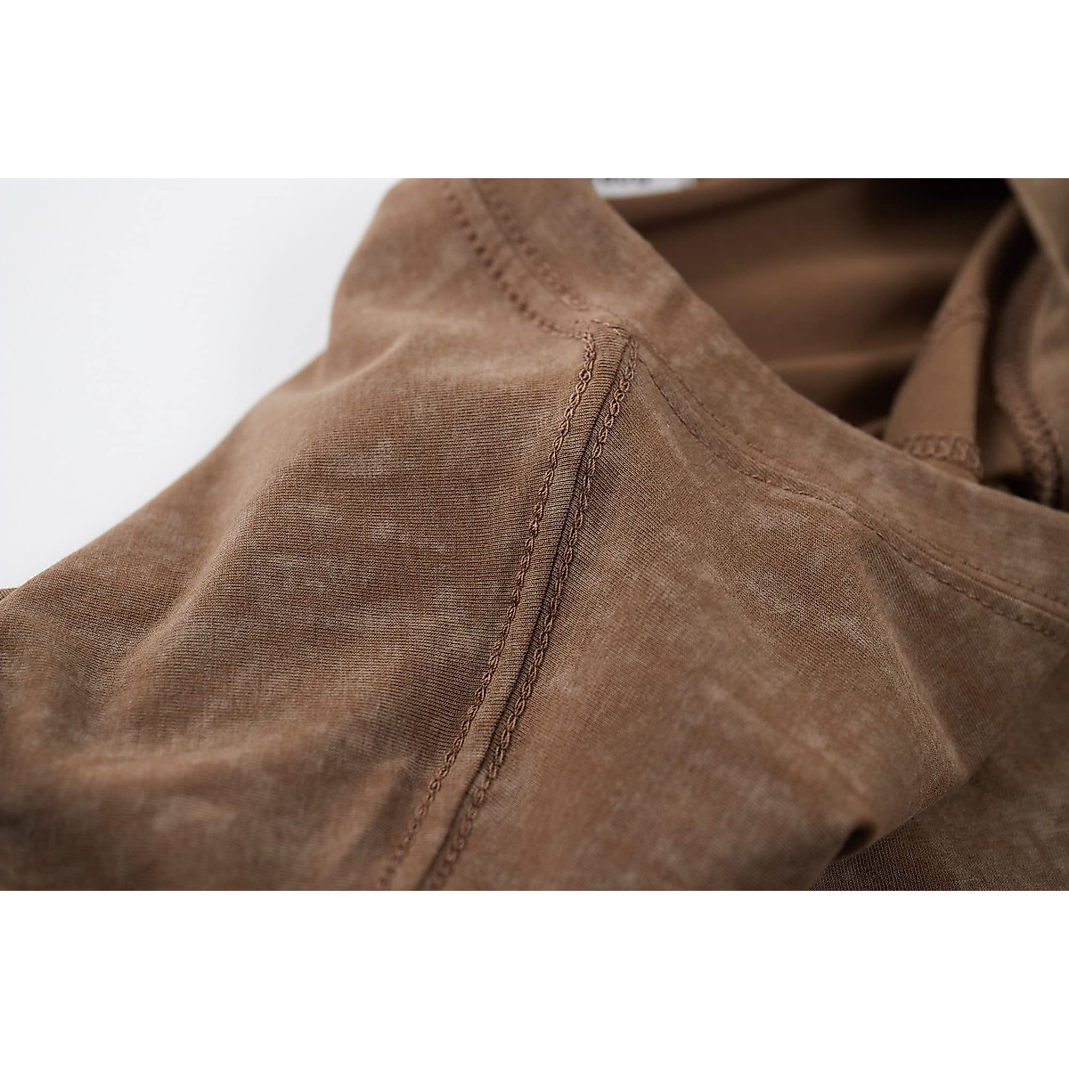 KLIEGOU Men's T-Shirts - Elasticity Cotton Crew Neck Tees 2166 Khaki XXXL