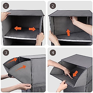 GRANNY SAYS 3 Drawer Storage Organizer, Storage Drawer for Bedroom, Fabric Storage Closet Drawers, Foldable Drawers for Clothing, Gray