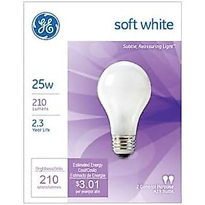 BULB SFTWHT 25A/W PK2 GE