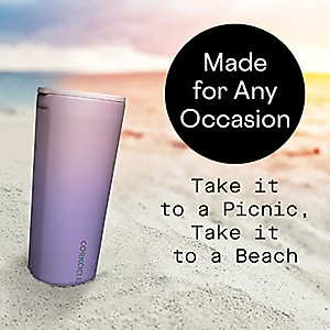 Corkcicle Travel Tumbler, Insulated Water Bottle with Lid, Spill Proof for Wine, Coffee, Tea, and Hot Cocoa, Ombre Fairy, 24 oz
