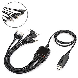 8 in 1 Multifunctional USB Programming Cable Compatible for Kenwood/QuanSheng/HYT/Motorola Walkie Talkie