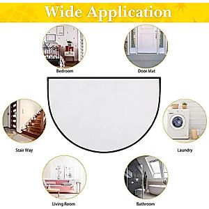 KoneFeco Half Round Door Mat Cherry Blossoms Non-Slip Soft Half Circle Area Rug Washable Fireplace Rug Durable Decor Half Moon Hearth Rugs for Floor Indoor Living Room Bedroom Kitchen 18X30