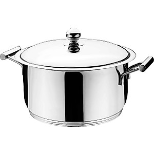 Stainless Steel Stockpot Stew Pot Casserole Soup Pot with Heat-Resistant Double Handle,Mirror Polished Stockpot 17 Quart with Lid,Professional Home Chef Grade Clad Pot for Induction Stovetop