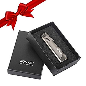 RONXS Torch Lighter, Triple Jet Flame Lighter with Punch, Refillable Windproof Pocket Butane Lighter, Ideal Gift for Men Father (Butane Gas Not Included)