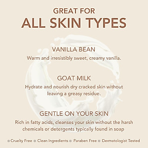 Dionis Goat Milk Skincare Deep Moisturizing Hand Soap Refill - Concentrated Hand Moisturizing Formula Blended With Shea Butter, Aloe Vera & Coconut Oil - Made In The USA - Vanilla Bean, 48 Oz Bottle