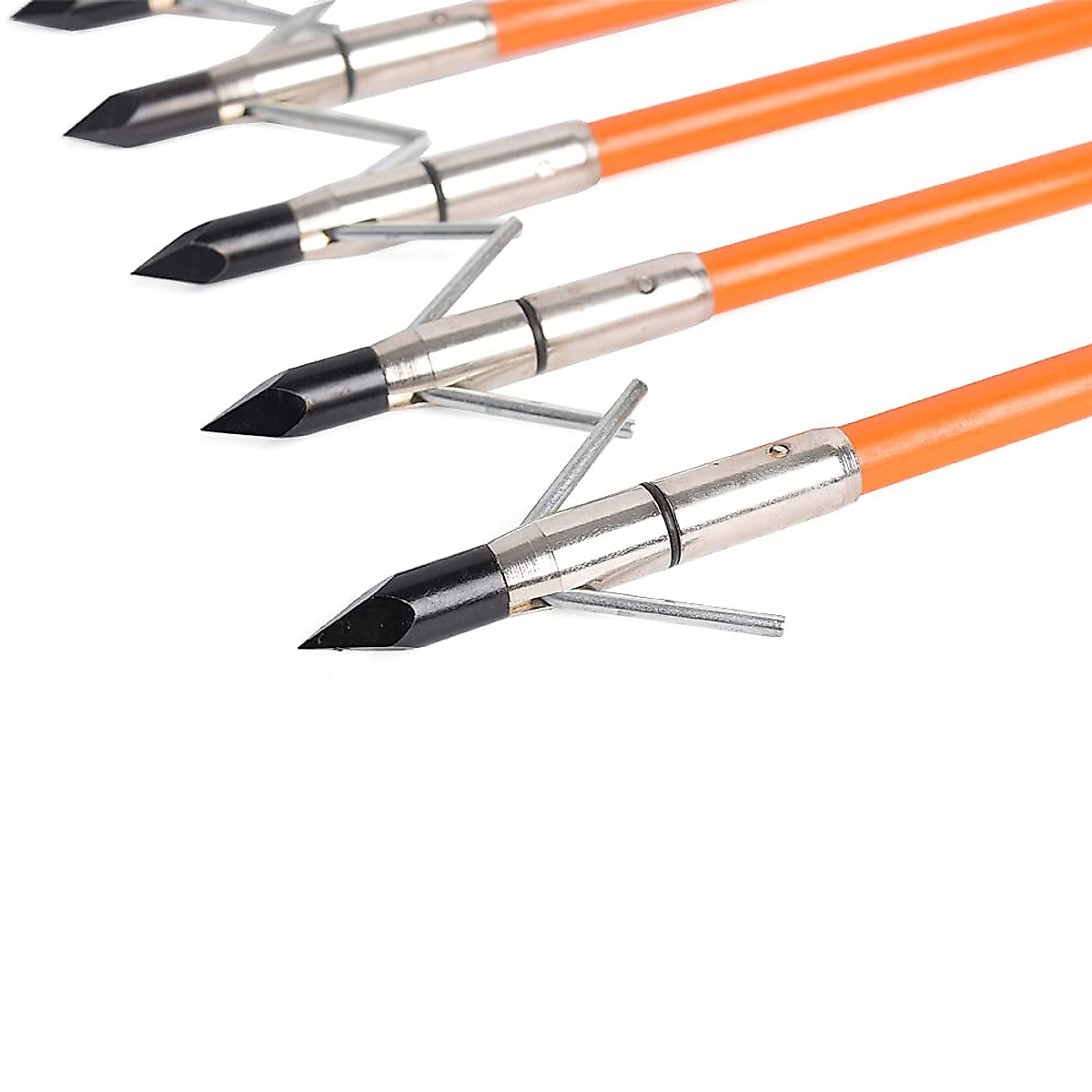 Bowfishing Arrows 34inch Solid Fiberglass Shaft with Broadhead for Compound Bow Recurve Bow Fishing Arrow Archery Hunting (Pack of 6)