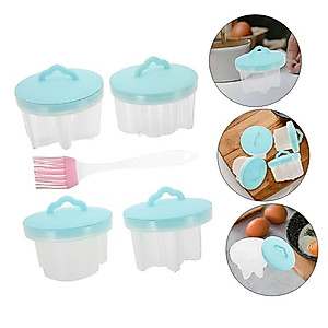 HOLIDYOYO 4pcs Food Maker Egg Cooker Egg Cup Egg Poaching Cup Egg Poacher Tray Food Steamer Egg Poaching Poached Egg Cups Egg Maker Blue