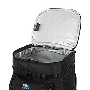 Travelers Club 18" Cool Carry 2 Section Insulated Rolling Cooler, Black