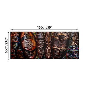 GUBIYU African American Rugs Runners Doormat Area Rugs African Mask Kitchen Rugs Non-Slip Soft Doormats Bath Carpet Floor Runner Area Throw Rugs for Home Dining Living Room Bedroom 23.6"X59"