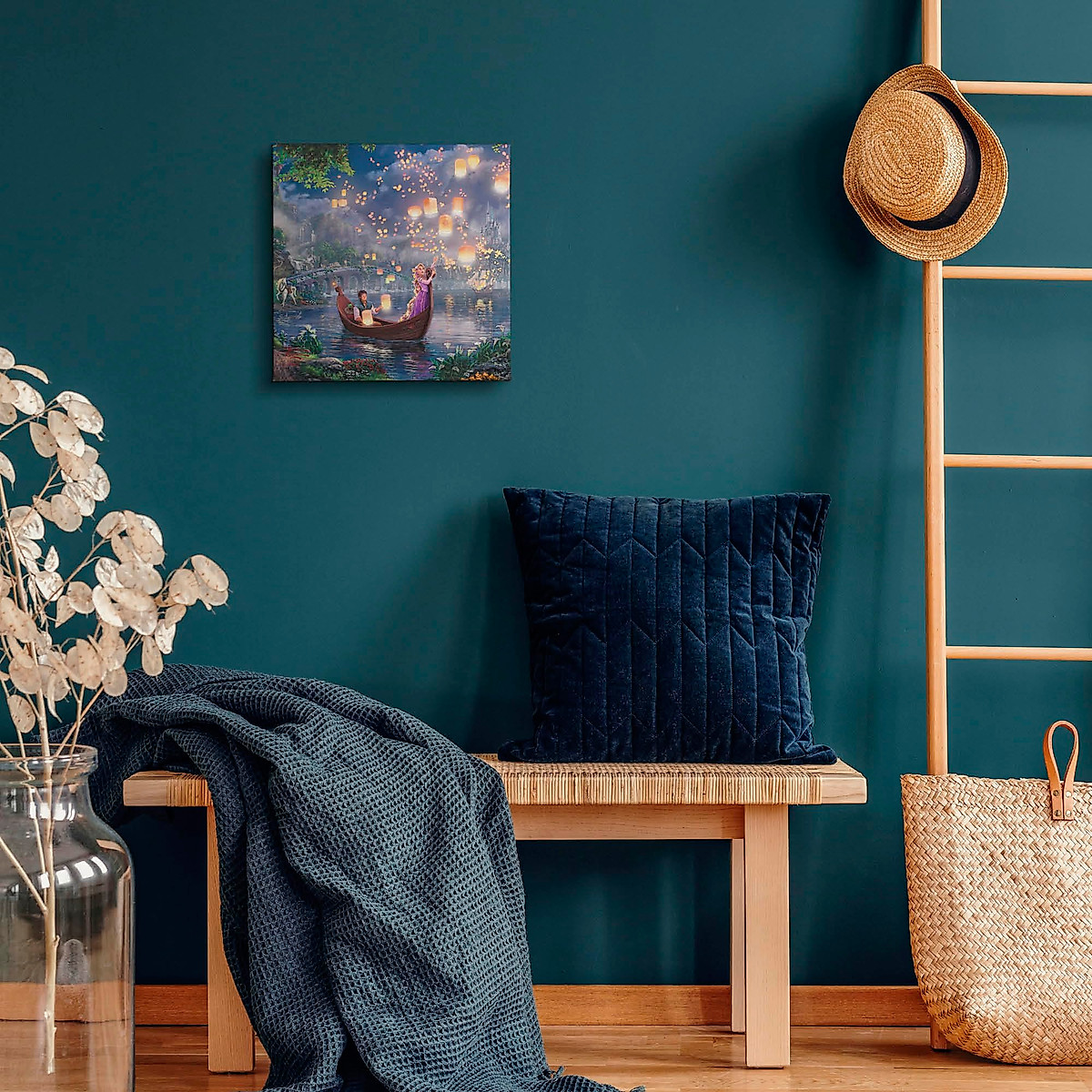 Thomas Kinkade Studios Disney Tangled Gallery Wrapped Canvas - Canvas Art | Frameless | Disney Princess Canvas Wall Art, Certificate of Authenticity Included, 8" x 10"