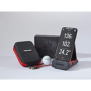 Rapsodo Mobile Launch Monitor for Golf Indoor and Outdoor Use with GPS Satellite View and Professional Level Accuracy, iPhone & iPad Only,Black/Red