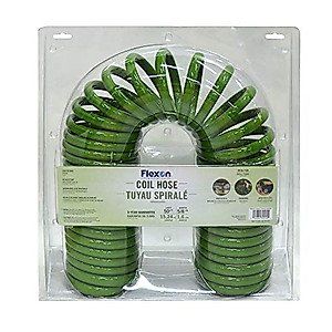 Flexon CH1225CN Coil Garden Hose, 25ft, Green