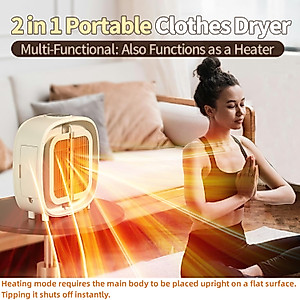 Portable Clothes Dryer, Portable Dryer for Laundry, 2in1 Electric Clothes Dryer Machine for Apartments, 800W Mini Dryer for Clothes Easy to Use, Compact Apartment Dryer for RV Dorm Travel UEMUSI