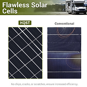 HQST 190W 12V Monocrystalline Solar Panel w Solar Connectors High Efficiency Module PV Power for Battery Charging Boat, Caravan, RV and Any Other Off Grid Applications