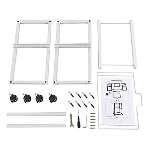 Rolling File Carts with Wheels Hanging Files, 2 Tiers Metal Rolling File Organizer, Movable Rolling File Cart for Hung Horizontally or Vertically Hanging Files, Pull-Out Drawer File Cabinet for Office