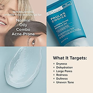 Paula's Choice SKIN BALANCING Invisible Finish Gel Moisturizer with Niacinamide & Hyaluronic Acid, Large Pores & Oily Skin, 2 Ounce. PACKAGING MAY VARY.
