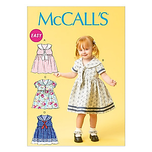 McCall Pattern Company M6913 Toddlers' Dresses and Tie Ends, Size CAA