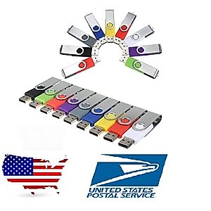 USA, Wholesale 10 Pack (16MB-64GB) Metal USB Flash Drive Memory Stick Thumb Pen USB 2.0 U Disk Storage Data Key (10 Pack - 16MB (Not GB))