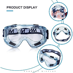 Holulo Clear Safety Goggle Splash & Impact Resistant Goggle Sand&Dust Over Glasses Eye Protector Wide-Vision Lab Safety Goggle