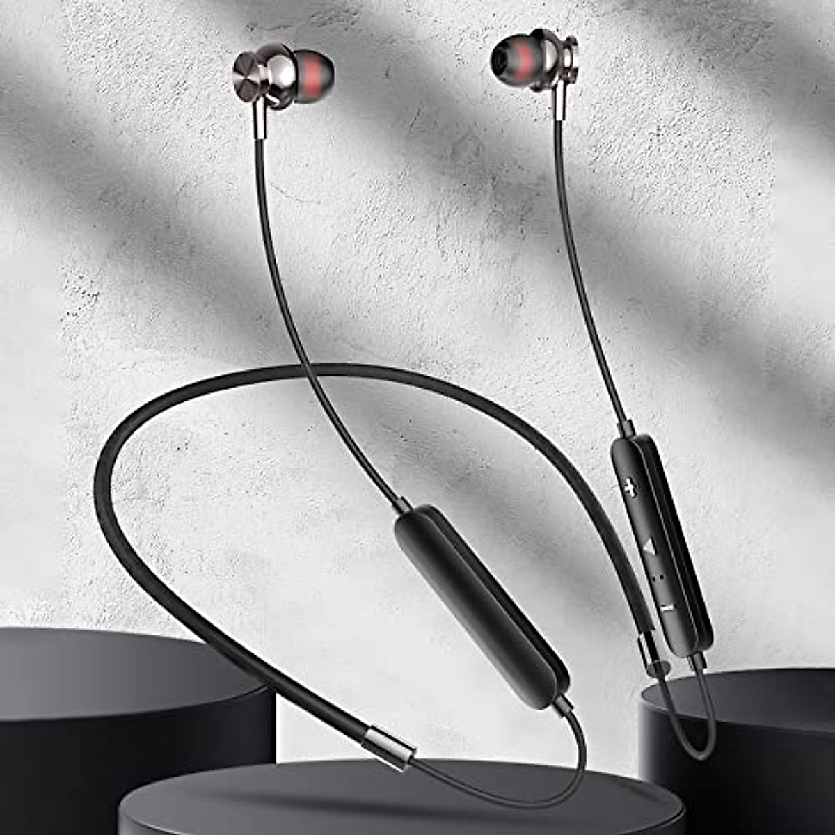 #w0PbXF Hanging Neck in-Ear Ultra-Long Standby Running Sports Bluetooth Headset in-Ear Plug-in Card Large Power Range