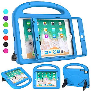 SUPLIK Kids Case for iPad Mini 4/5 (7.9"), Built-in Screen Protector Durable Shockproof Protective Cover with Handle Stand for 7.9 inch Apple iPad Mini 4th/5th Generation, Blue