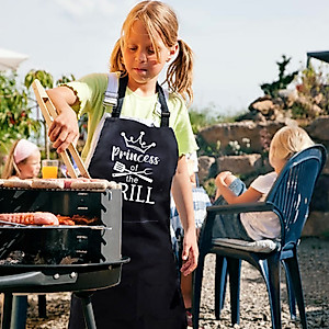 GEMHOPE Kids Apron Children Grill Aprons Funny Child Apron with 2 Pockets Birthday Gifts for Girls Cooking Kitchen Baking Painting