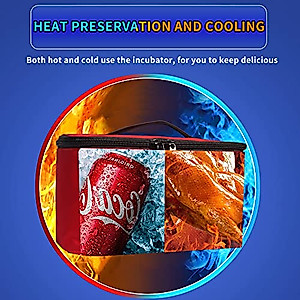 Tearom Insulated Food Delivery Bag Cooler Bags Insulated for Travel Pizza Delivery Bags for Cold and Hot Food Insulated Bags for Camping 1-Pack (red, 12 * 6 * 8)