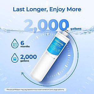 Waterdrop GXULQR Under Sink Replacement Filter, Replacement for Hexagonal Head GE SmartWater GXULQR, GXULQK and GXK140TNN, 2K Gallons (Pack of 2)