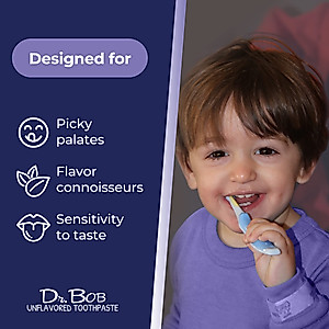 Dr. Bob Unflavored Toothpaste - Natural Xylitol - Baby Toddler Kids - Toothpaste with Fluoride for Sensitive Teeth - No Artificial Flavors - SLS Free Dye Free - 4oz 4 Ounce Pack of 1