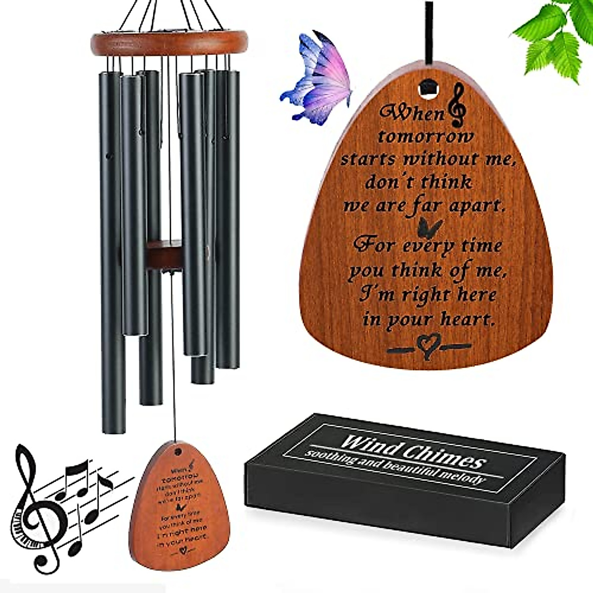 LITEYPP Sympathy Wind Chimes, Memorial Wind Chimes for Loss of a Loved One Prime, Bereavement Memorial Gifts/Grieving Sympathy Gift in Memory of Loved One Loss of Mother Father Pet Condolence 32Inch