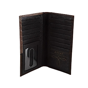 ARIAT Men's Cross Corner Inlay Rodeo Western Wallet, Brown, One Size