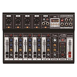 Audio2000'S AMX7362 Six-Channel Audio Mixer with USB 5V Power Supply, USB Interface, and Sound Effect