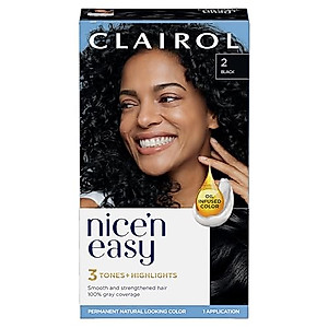 Clairol Nice'n Easy Permanent Hair Color, 2 Black