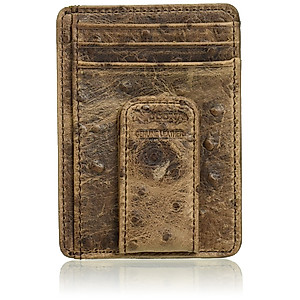 Nocona Belt Co. Men's Nocona Brown Ostrich Magnet Money, One Size
