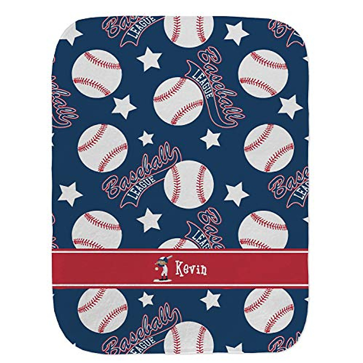 Personalized Baseball Burp Cloth - Fleece w/Name or Text