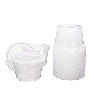 TigerChef Containers with Lids Leak Proof, Microwave, Freezer and Dishwasher Safe, BPA-Free (16 oz- 48 PACK)